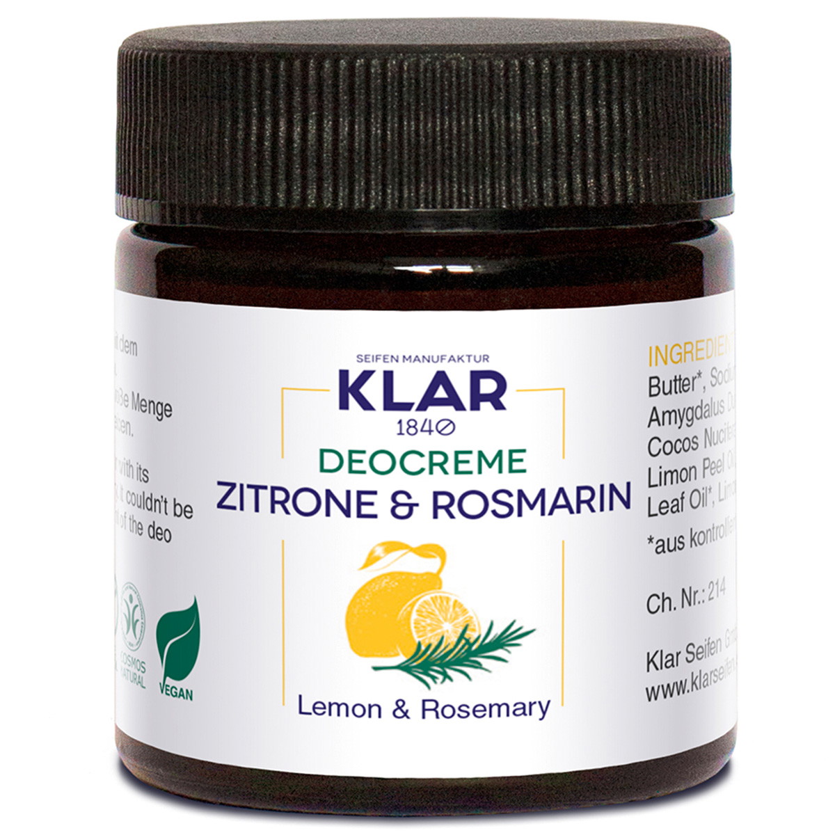 Deodorant cream lemon & rosemary | 2550822